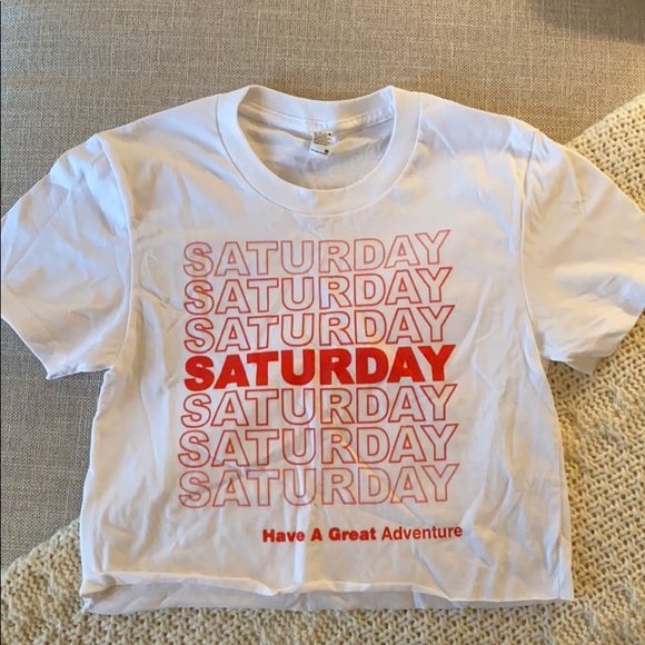 Tops | Saturday Cropped Tshirt | Poshmark